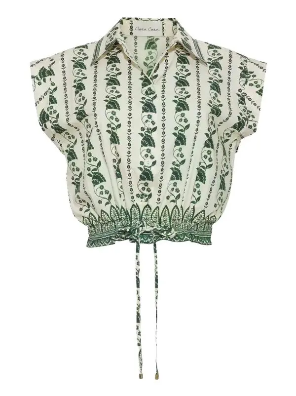 Cara Cara Octavia Floral-print Cotton Shirt - Green