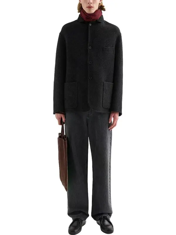 JIL SANDER Chevron Pattern Jacket - Black