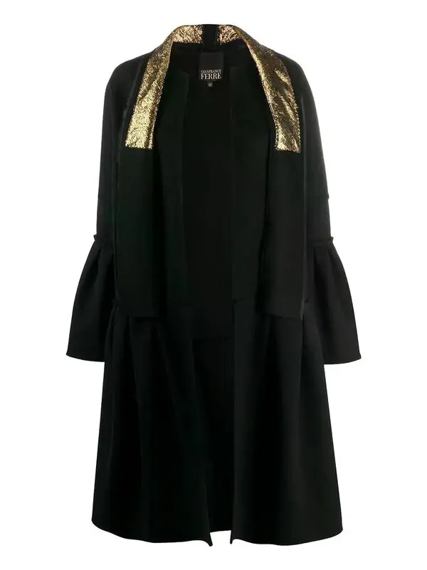 Gianfranco Ferre Metallic-effect Layered Coat - Black