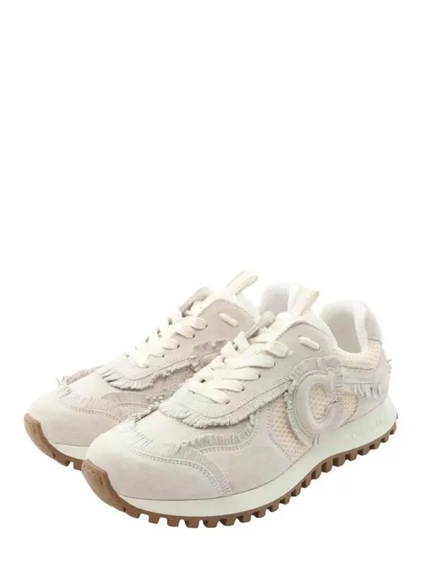 Dior Off- Suede Fringed Sneakers - White