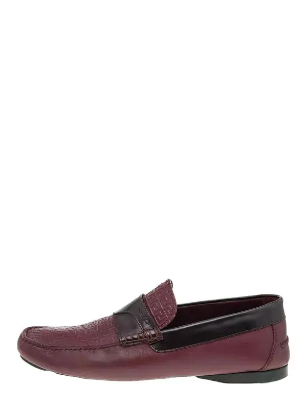 Versace Monogram-embossed Leather Loafers - Red