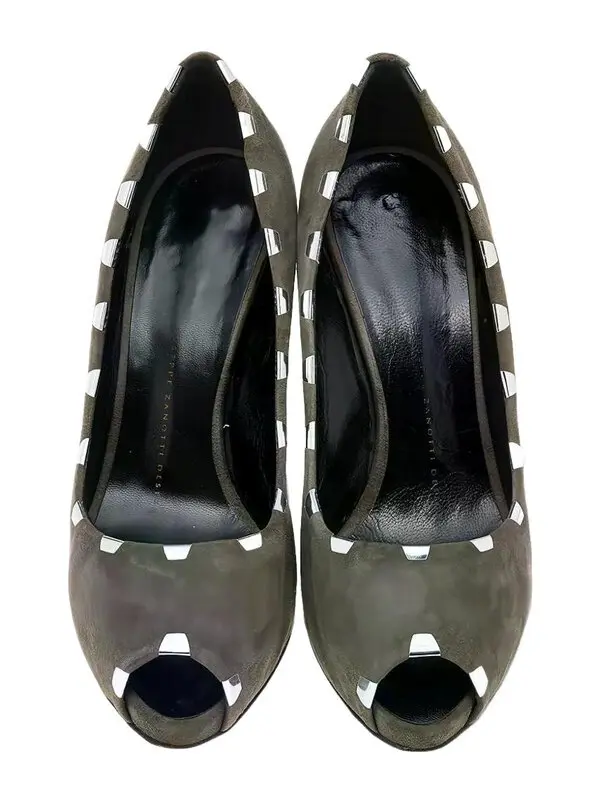 GIUSEPPE ZANOTTI 105mm Suede Heeled Pumps - Grey