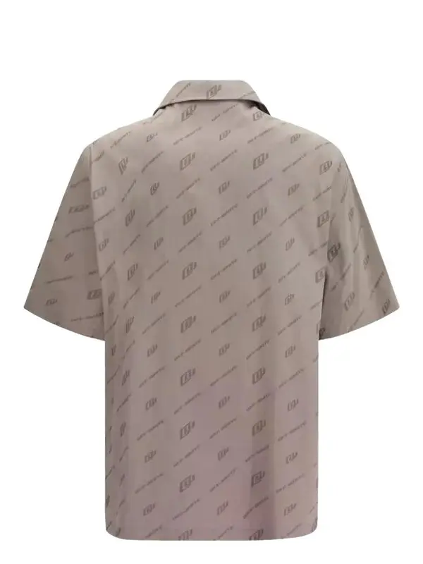 Off-White Monogram-print Short-sleeved Shirt - Neutrals