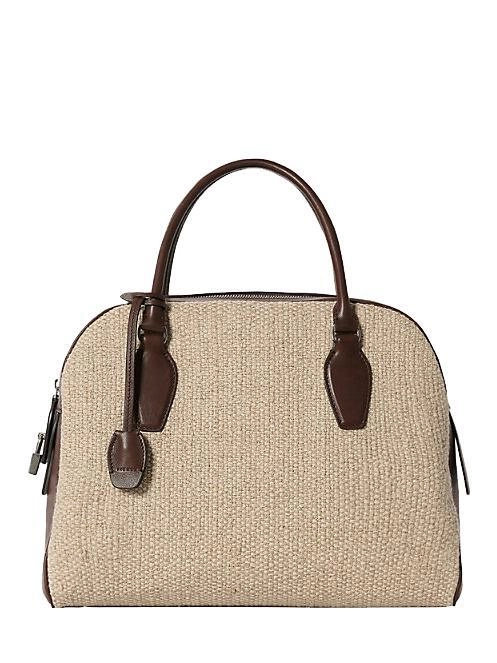 THE ROW India Canvas Bowling Bag - Shell/deep Brown Ans