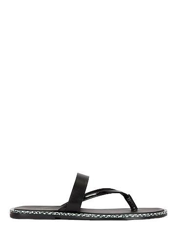 Dries Van Noten Leather Thong Sandals - Black