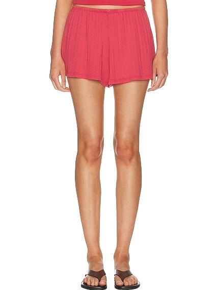 Donni. The Pointelle Tap Short - Raspberry