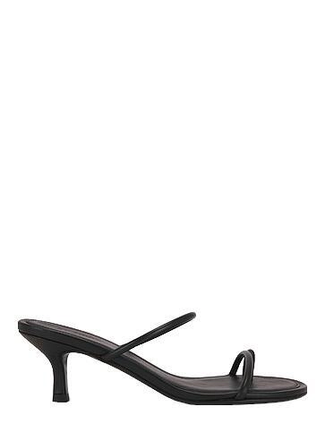 ST. AGNI Minimal Strap Heeled Sandal - Black