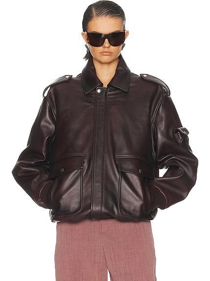 Coperni Oversized Leather Jacket - Red