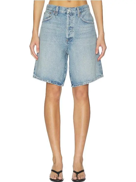 AGOLDE Indra Hip Slung Baggy Denim Shorts - Blue