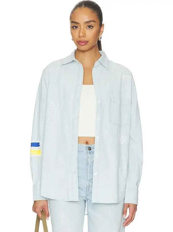 DANNIJOPRO The Doodle Sports Oxford Top - Blue