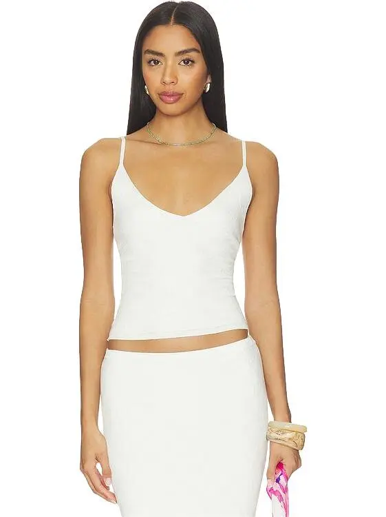 ASTA RESORT Pointelle Carolina Camisole - White