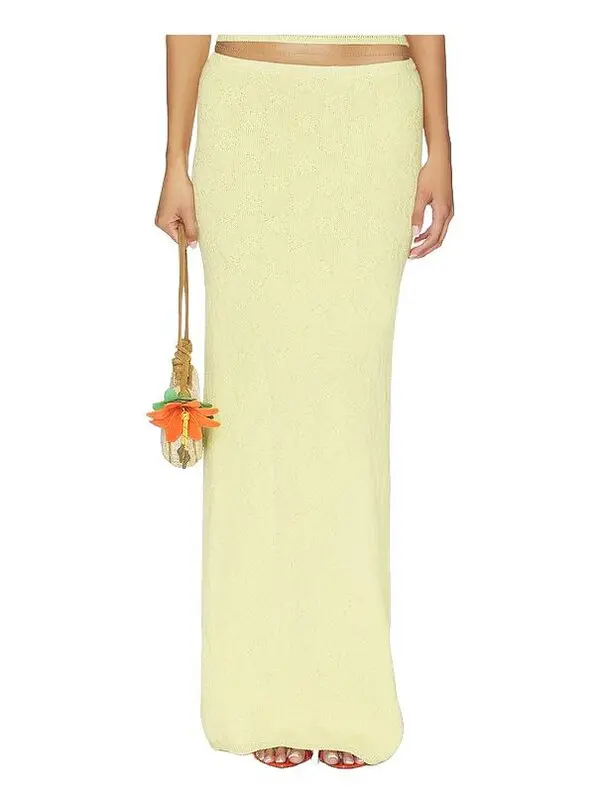 ASTA RESORT Pointelle Carolina Skirt - Lemon