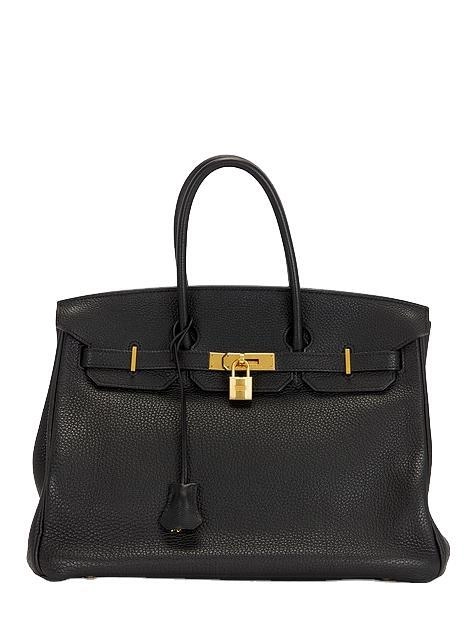 FWRD RENEW Hermes Togo Birkin 35 Retourne Handbag - Black