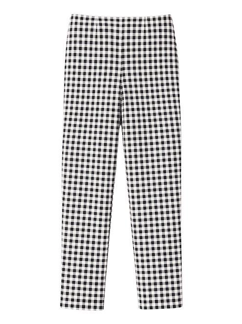 RO&ZO Gingham Cropped Stretch-cotton Trousers - Black