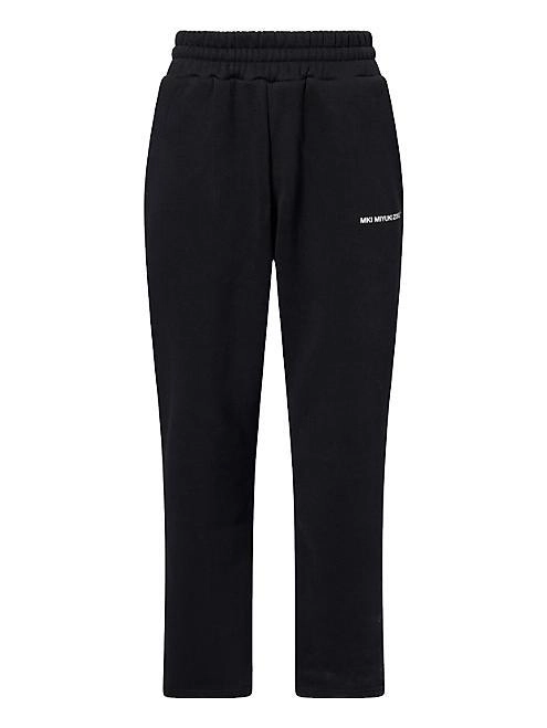 MKI MIYUKI ZOKU Logo-print Wide-leg Cotton Jogging Bottoms - Black