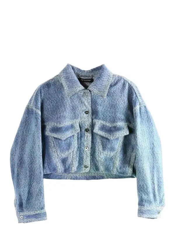 KIKO KOSTADINOV Cropped Acid-wash Jacket - Blue