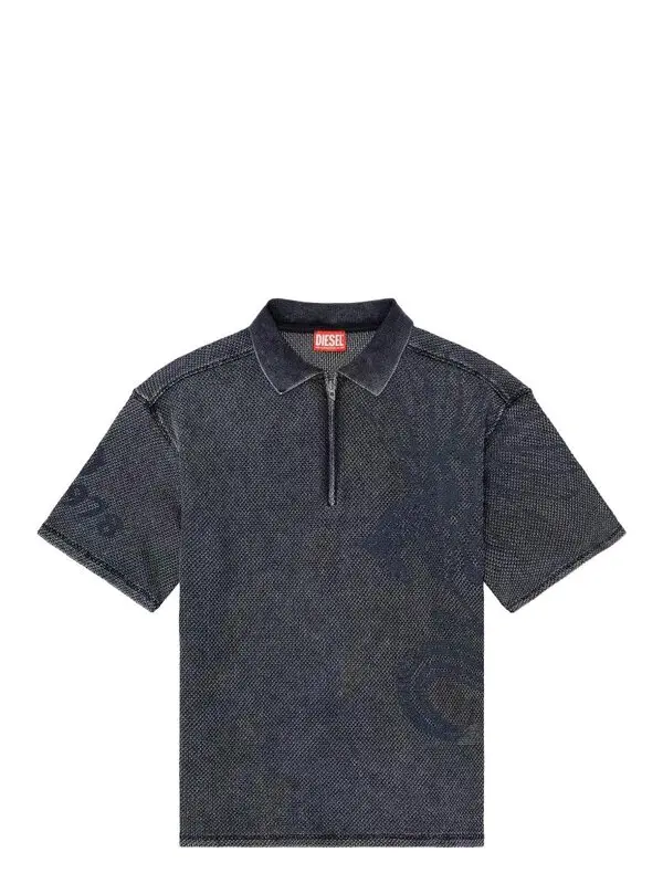 DIESEL® Jacquard-knit Cotton Polo Shirt - Grey