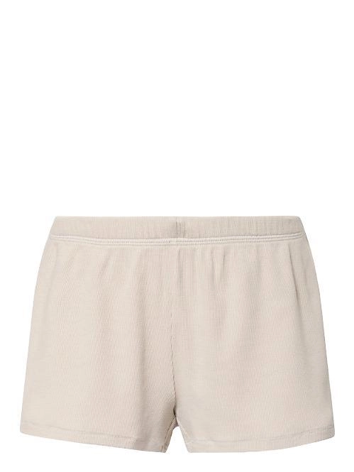 SKIMS Ribbed Cotton-jersey Lounge Shorts - Stone