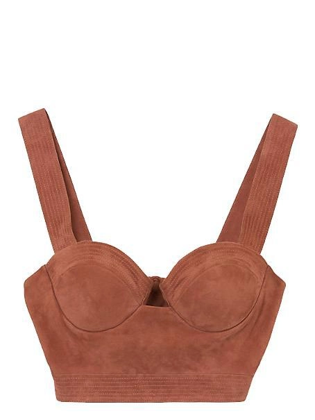 REISS X Atelier Farley Suede Bustier Top - Rust