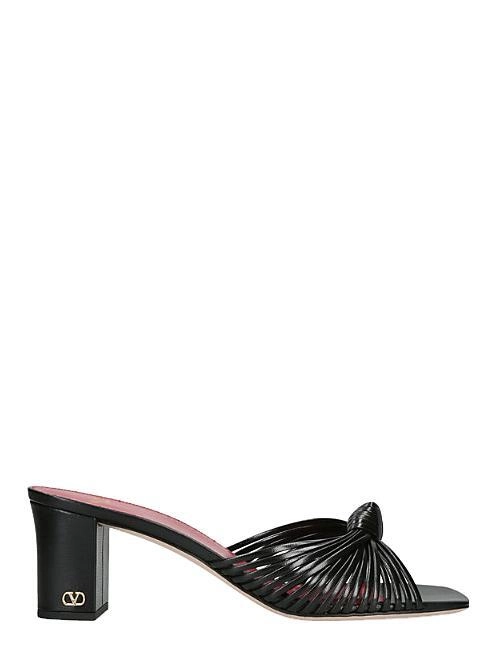 Valentino Garavani Knot Detail Leather Mules - Black