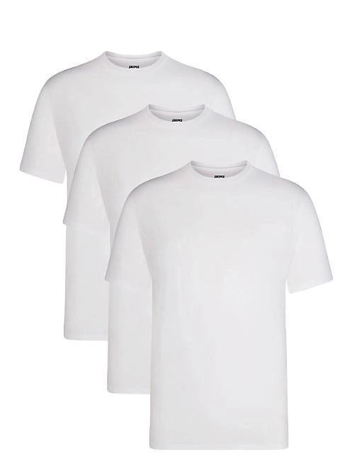 SKIMS Basic Lightweight Crewneck Pack Of Three Cotton-jersey T-shirts - Chalk