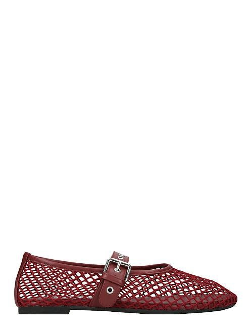Senso Carina Woven Ballet Flats With Buckled Mary Jane Strap - Wine