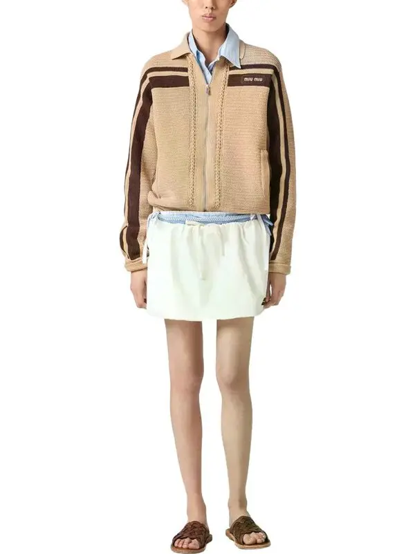 Miu Miu Cotton Crochet Cardigan - Neutrals