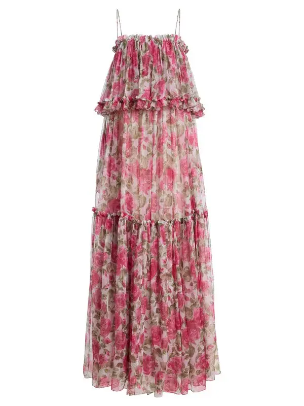 Chloé Floral-print Silk Maxi Dress - Pink