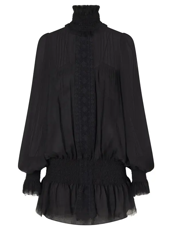 DILARA FINDIKOGLU Drama Of Exile" Silk-crepon Mini Dress - Black
