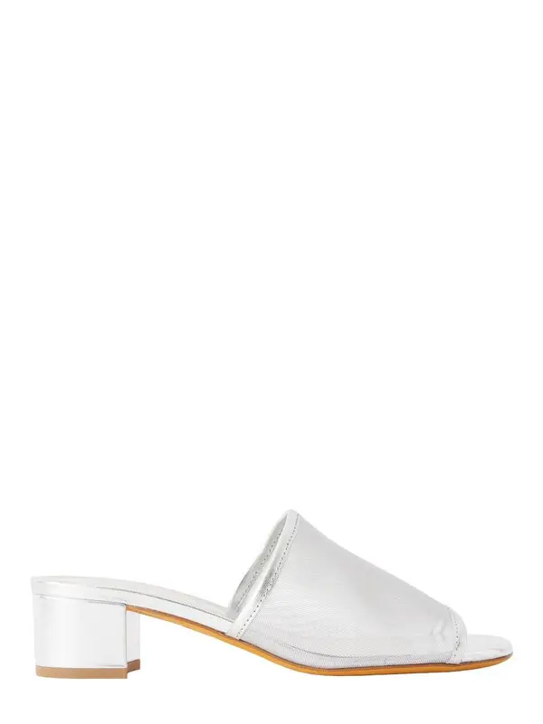 MARYAM NASSIR ZADEH 40 Sophie Leather-trimmed Mesh Sandals - Silver
