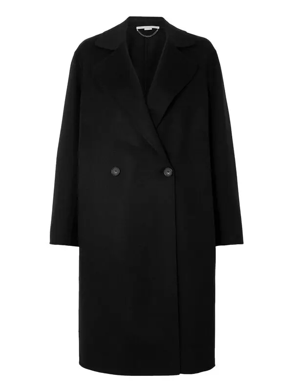 Stella McCartney Double-breasted Wool Coat - Black