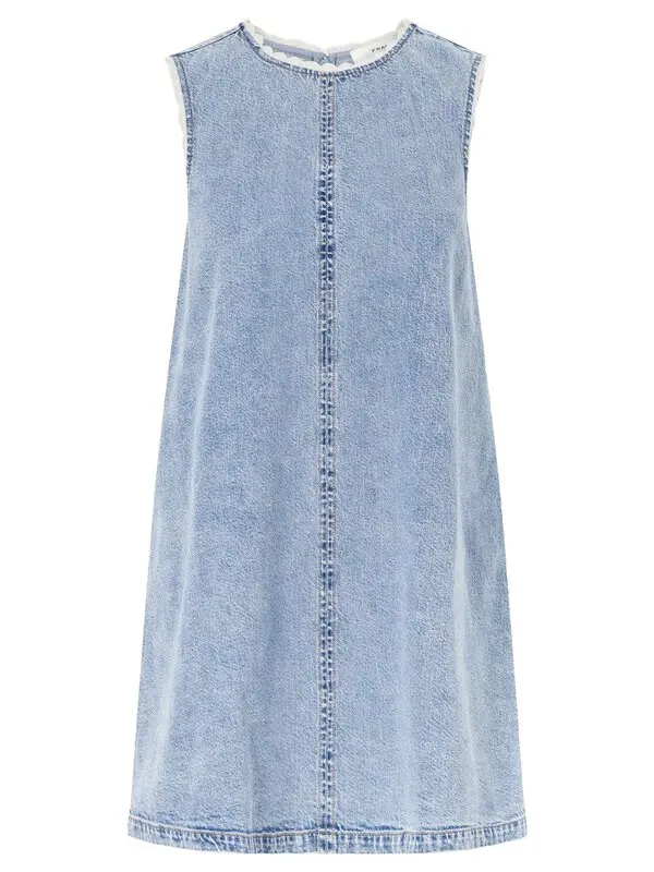 FRAME Crochet Tide Organic Cotton-blend Mini Dress - Blue