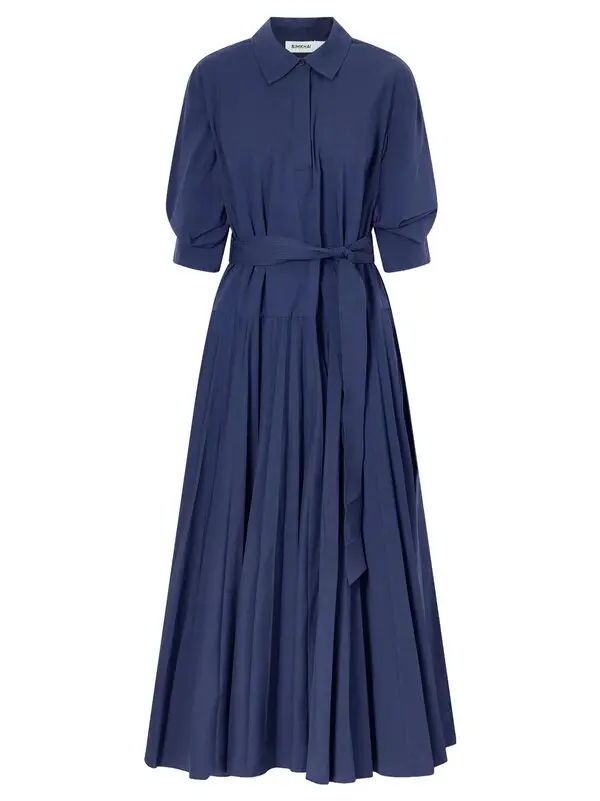 Simkhai Arlo Cotton Belted Maxi Dress - Blue