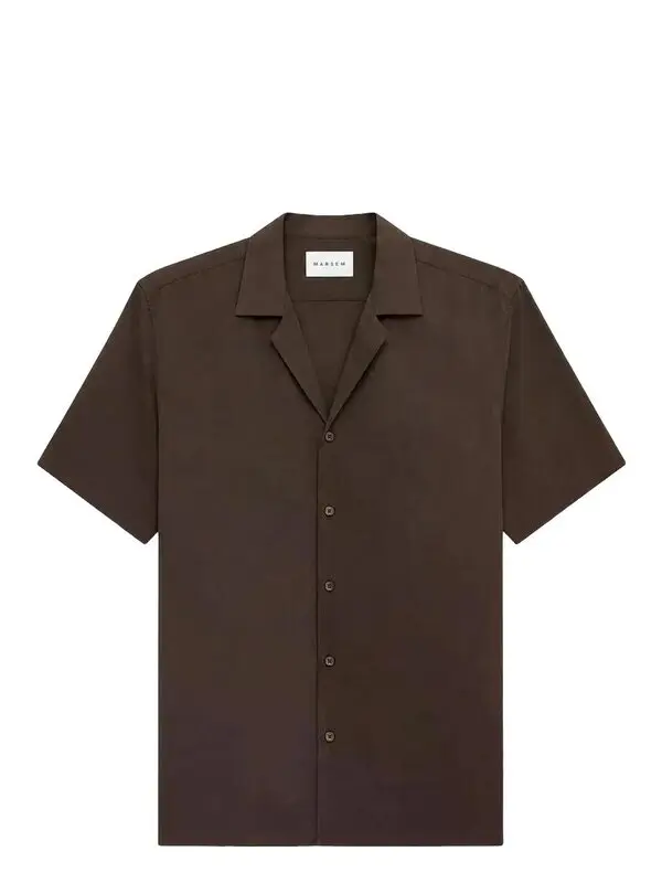 MARSEM Short-sleeved Camp-collar Shirt - Brown