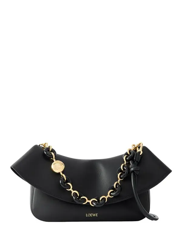 Loewe Ola Medium Embellished Leather Shoulder Bag - Black