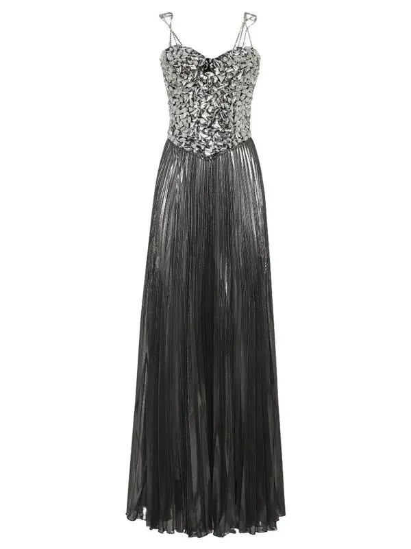 Philipp Plein Embellished Maxi Dress - Silver