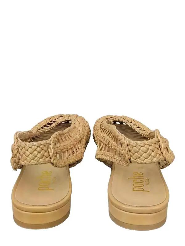 POCHE PARIS Woven Slingback Flat Pumps - Neutrals