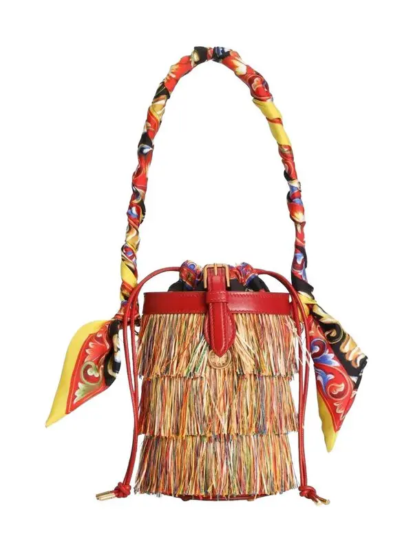 Dolce & Gabbana Raffia Capri Bucket Bag - Neutrals