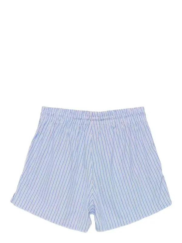 Plan C Striped Drawstring Shorts - Blue