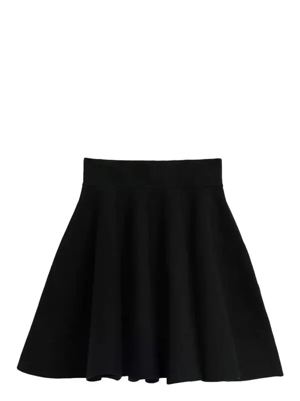 AMI Paris Cotton Short Godet Skirt - Black