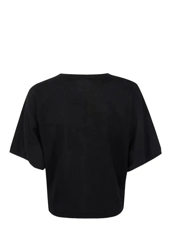 Liviana Conti Fine-knit Short-sleeved T-shirt - Black