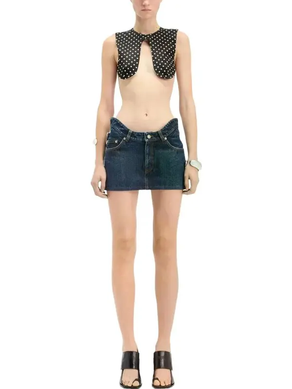 JEAN PAUL GAULTIER Polka Dot Asymmetric Top - Black