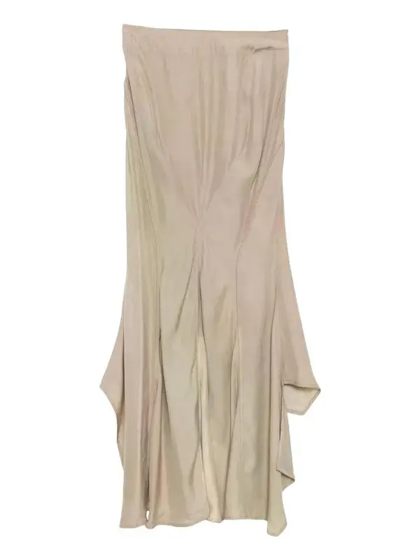 YEHUAFAN Draped Panelled Skirt - Brown
