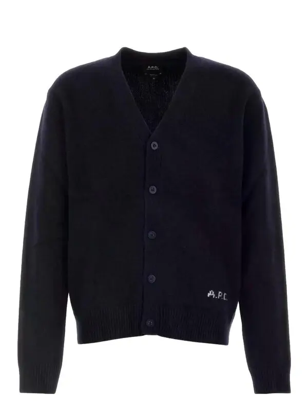 A.p.c. Kevin Logo-embroidered Cardigan - Blue