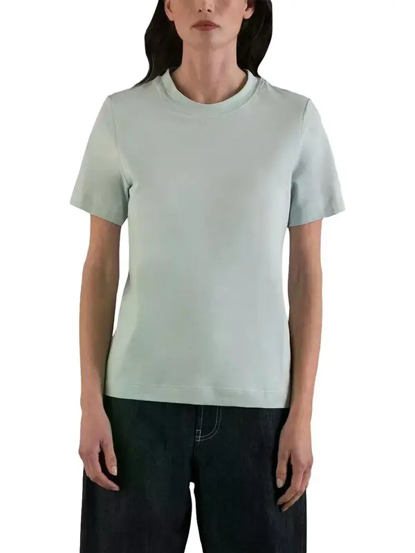 MOORER Aqua Garment-dyed T-shirt - Blue