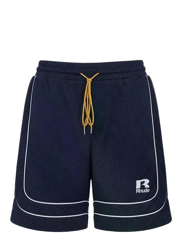 Rhude Logo Print Mesh Shorts - Blue