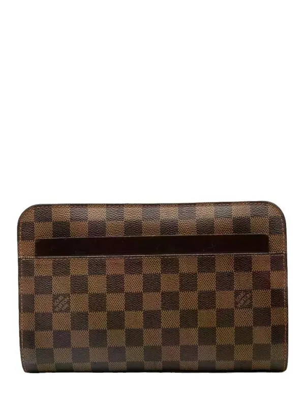 LOUIS VUITTON Damier Ebene Saint Louis Pochette Clutch Bag - Brown