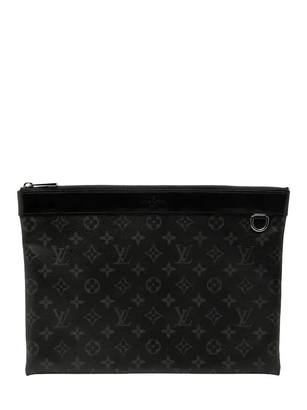 LOUIS VUITTON 2017 Monogram Eclipse Discovery Pochette Gm Clutch Bag - Black