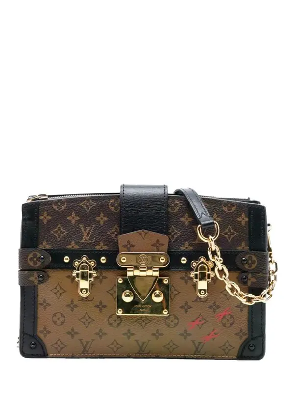 LOUIS VUITTON 2010-2025 Monogram Reverse Trunk Clutch Crossbody Bag - Brown