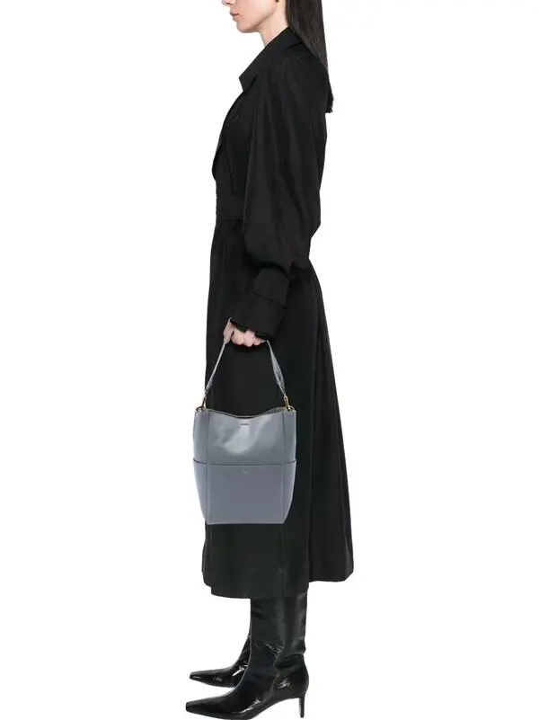 Celine Medium Leather Seau Sangle Bucket Bag - Grey